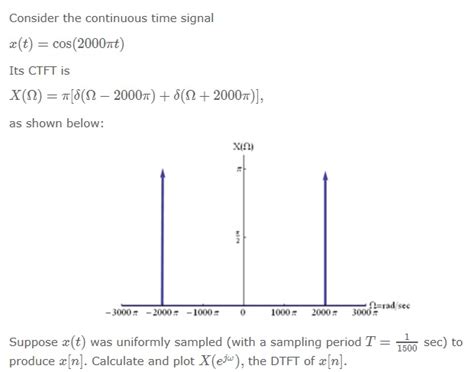 Consider The Continuous Time Signal X T Cos Chegg