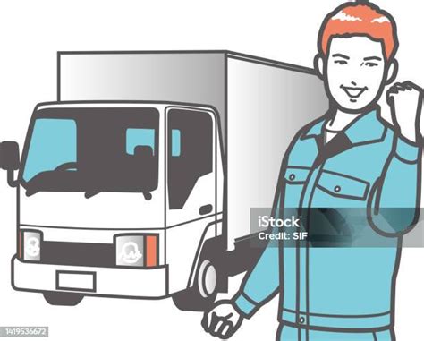 Ilustración De Hombre Camionero Posando Con Sus Tripas Y Más Vectores