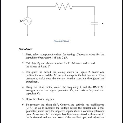Solved Ac C Figure 2 Rc Circuit Procedures 1 First