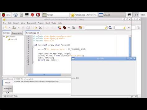 Hello World Qt On Raspberry Pi Raspbian With GUI Widgets YouTube