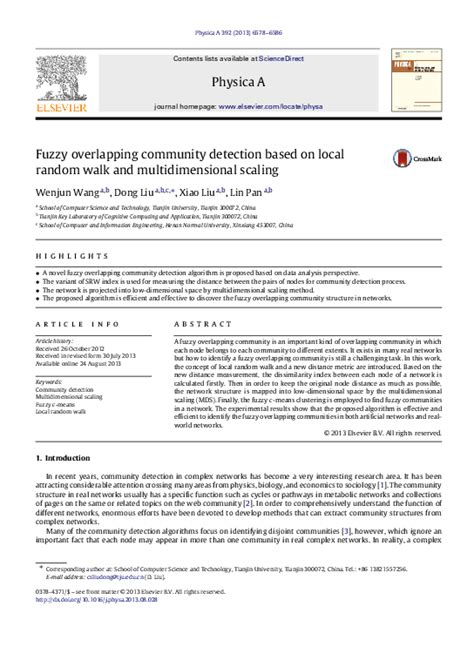 pdf fuzzy overlapping community detection based on local random walk