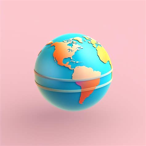 Premium Photo A Blue And Orange Globe With A Pink Background