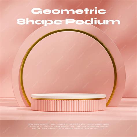 Яркая сцена розовый фон 3d изображение рендеринг пустой макет розовый и золотой цилиндрический