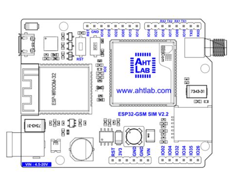 Kit Wifi ESP32 GSM SIM800A AHTLAB