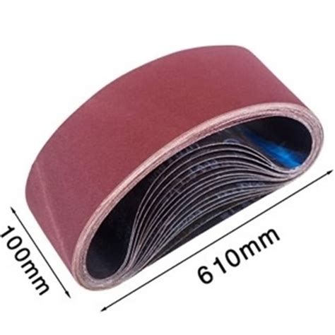 [แพ็ค 10 ใบ] กระดาษทรายซ้อน ทรายสายพาน 4 นิ้ว 610 100 กระดาษทรายรถถัง ใบทรายกระดาษทราย แผ่นขัด