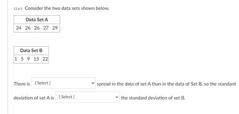 solved 12 6 5 ﻿consider the two data sets shown below there