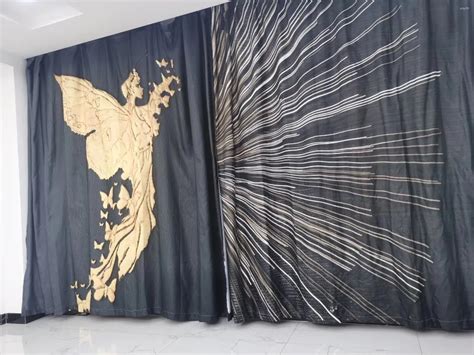 Luxury Geometric 3d Printed Window Curtains Types Fashionable Images