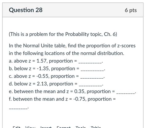 Solved Question 27 4 Pts This Is A Problem For The Z Scores Chegg Com