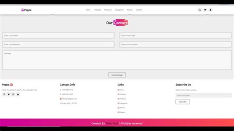 part 6 how to make footer section using html css and javascript