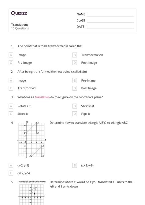 Dilations Translations Pdf Pdf Cartesian Coordinate System