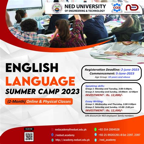 English Language Summer Camp 2023 Ned Academy Ccee Cmpp Ptmc