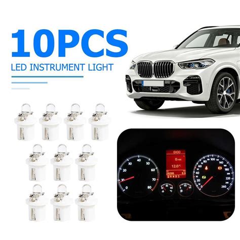 10pcs T5 B8 5d Led Car Light Auto Dashboard Instrument Light Bulbs