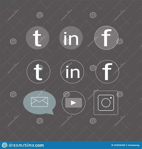 Social Media Icons White Colored Icon Set Illustration Stock