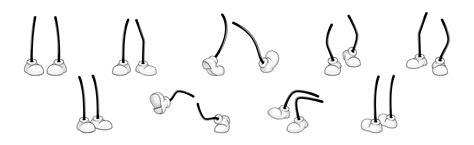 Comical Pair Of Legs And Cartoon Feet In White Vector Image
