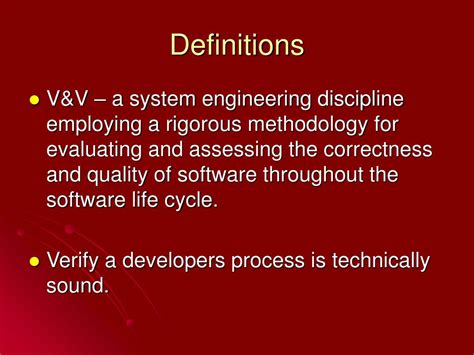 Ppt Software Verification And Validation V V Powerpoint