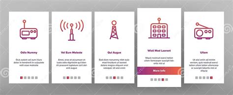 Transmitter Radio Tower Linear Vector Onboarding Stock Vector