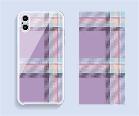 Smartphone Cover Design Vector Mockup Template Geometric Pattern For