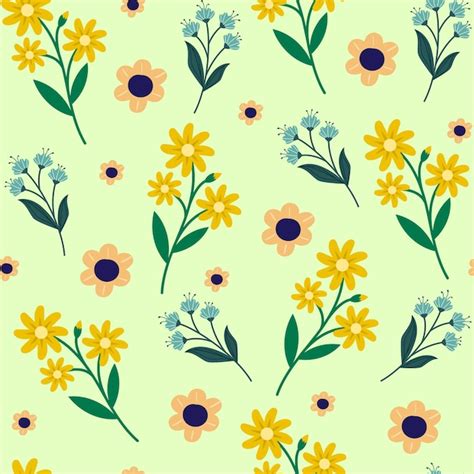 Premium Vector Seamless Flower Pattern Design Vector Floral Print For