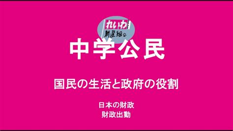 「国民の生活と政府の役割」日本の財政／財政出動「れいわ新選組で中学公民をわかりやすく！」 Youtube