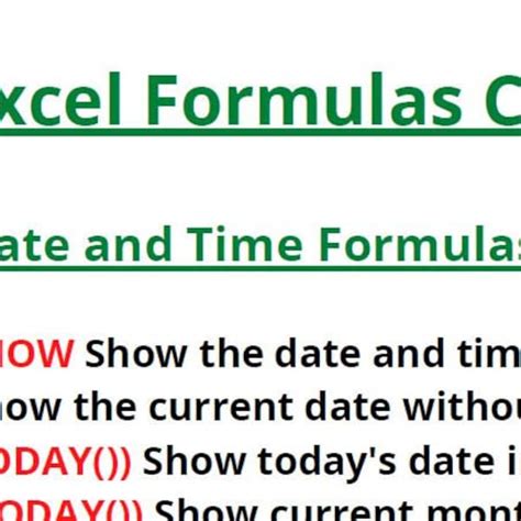 Excel Formulas Cheat Sheet Etsy