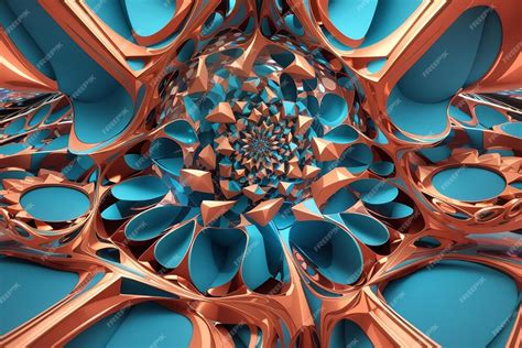 Premium Ai Image 3d Abstract Geometrical Kaleidoscope Transformation