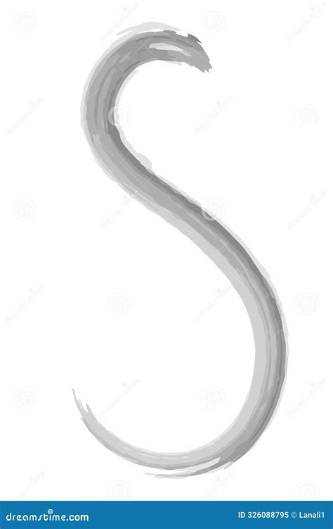Letter S Sketch Hand Drawn Watercolor Squiggle Sign Doodle Style Stock Illustration
