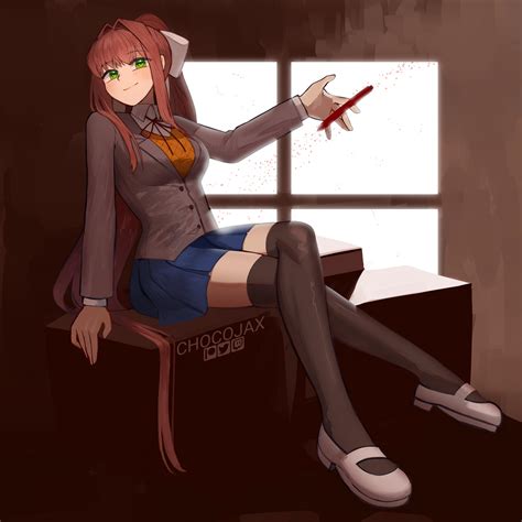 Monika Doki Doki Literature Club Drawn By Chocojax Danbooru
