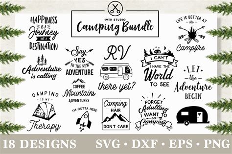 Camping Svg Bundle Svg Dxf Eps Png M3 By 19th Studio Thehungryjpeg