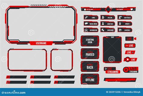 Red Stream Overlay Theme Webcam Border Game Screen Template And Donation Panel Stream Is
