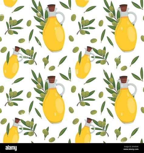 Colorful Repetitive Pattern Background Of Olive Oil Glass Bottles