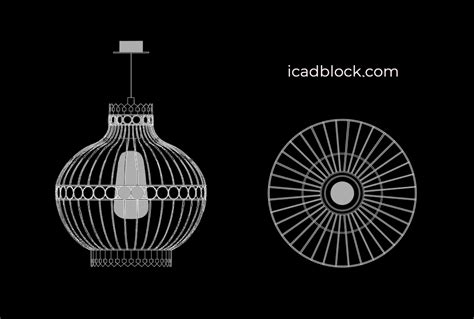 Pendant Light Cad Block In Autocad Dwg Icadblock