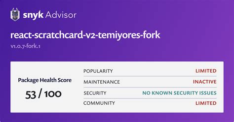 React Scratchcard V2 Temiyores Fork Npm Package Snyk