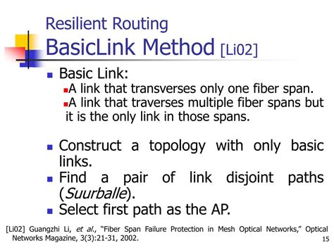 Ppt Short Overview Of Dynamic Routing And Wavelength Assigment In Survivable Wdm Networks