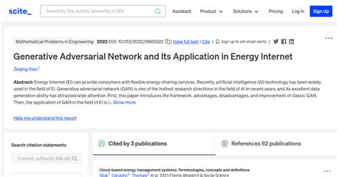 Citation Report Generative Adversarial Network And Its Application In Energy Internet