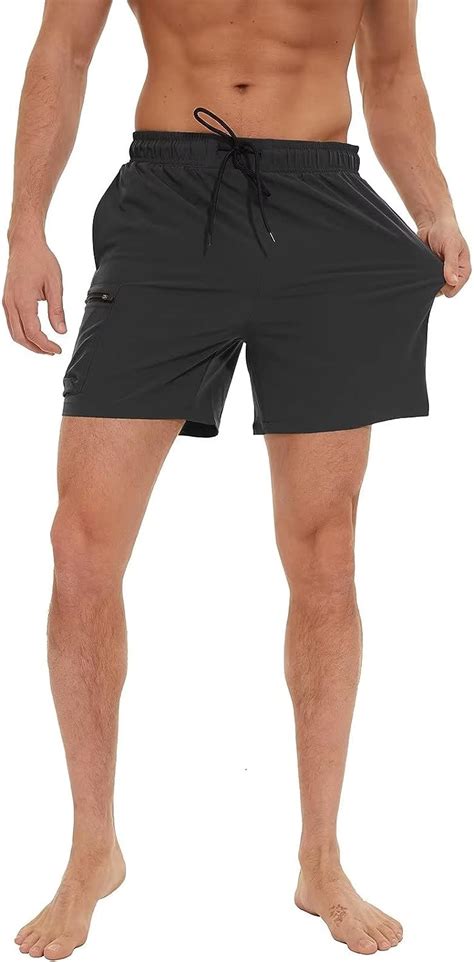 Tyhengta Mens Swim Trunks Quick Dry Beach Shorts With Zipper Pockets