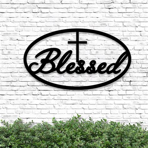 Metal Blessed Sign Blessed Metal Wall Art Christian Metal Art Cr