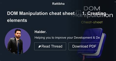 dom manipulation cheat sheet 🚀 thread from haider slow developer