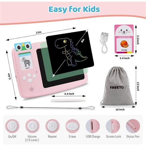 2 в 1 Lcd таблет за деца Excitat® интерактивен и образователен писане и рисуване карти с 224