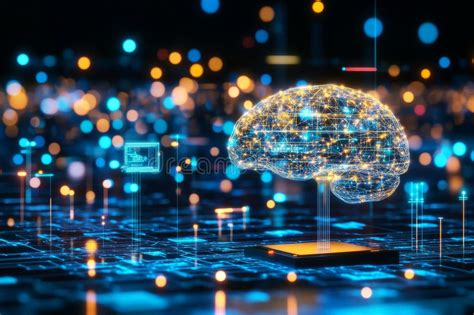 A Human Brain Illustrating Intelligent Thinking Via The Concept Of A Neural Network Printed