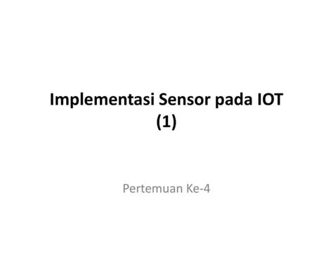 4 Implementasi Sensor Pada Iot Pdf