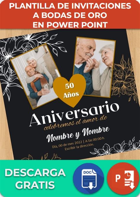 Invitaciones A Bodas De Oro PowerPoint Canva Ejemplos Y Plantillas