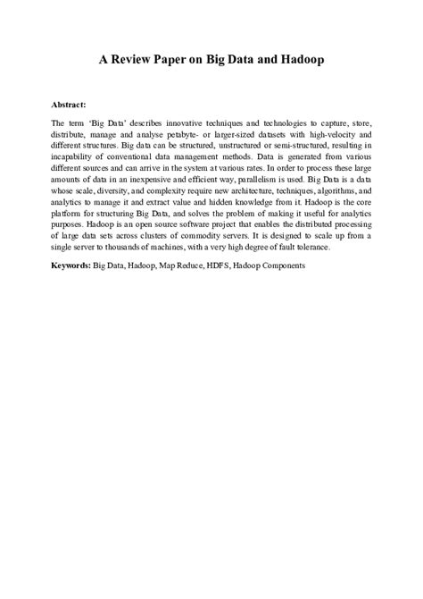 doc a review paper on big data and hadoop