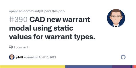 CAD New Warrant Modal Using Static Values For Warrant Types Issue