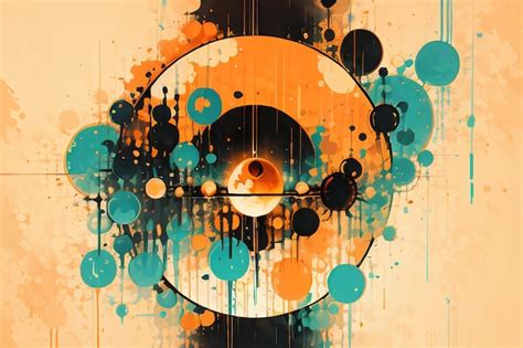 Premium AI Image Colorful Round Shape Stack Abstract Splash Ink Effect Wallpaper Background