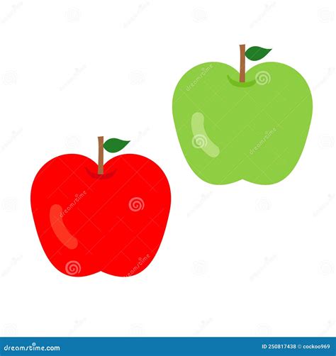 Flat And Simple Cute Apple Stock Illustration Illustration Of Flat 250817438
