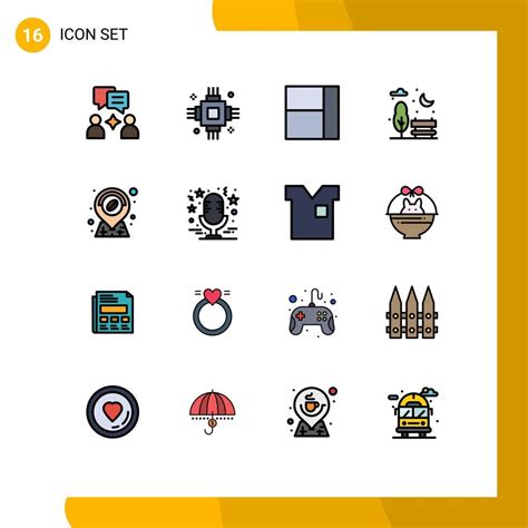 16 User Interface Flat Color Filled Line Pack Of Modern Signs And Symbols Of Star Shop Grid