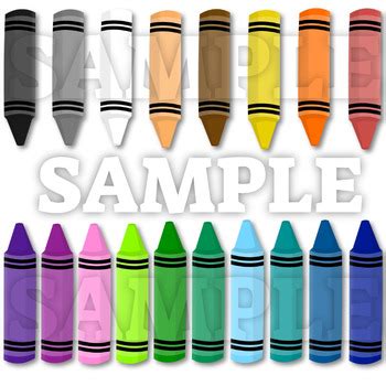 Crayons Clip Art 2 Styles 19 Colors By Dallas Penner TPT