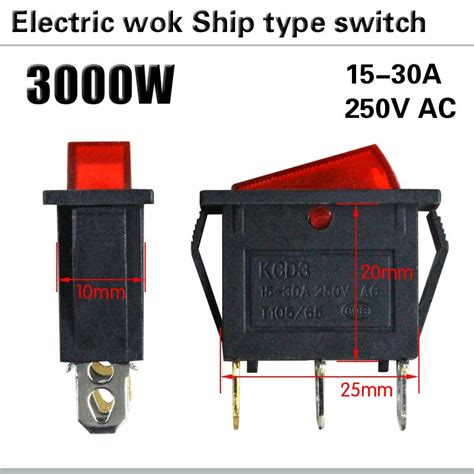 Interruptor De Tipo Bote Negro Kcd3 3000 W Interr Grandado