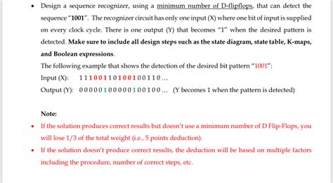 Solved Design A Sequence Recognizer Using A Minimum Number Chegg