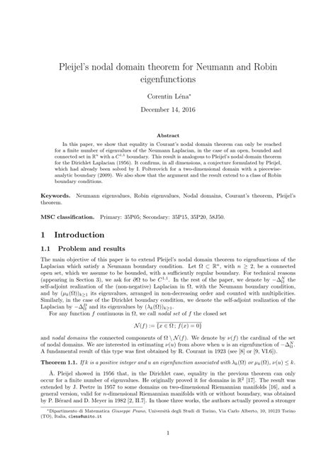 Pdf Pleijels Nodal Domain Theorem For Neumann And Robin Eigenfunctions